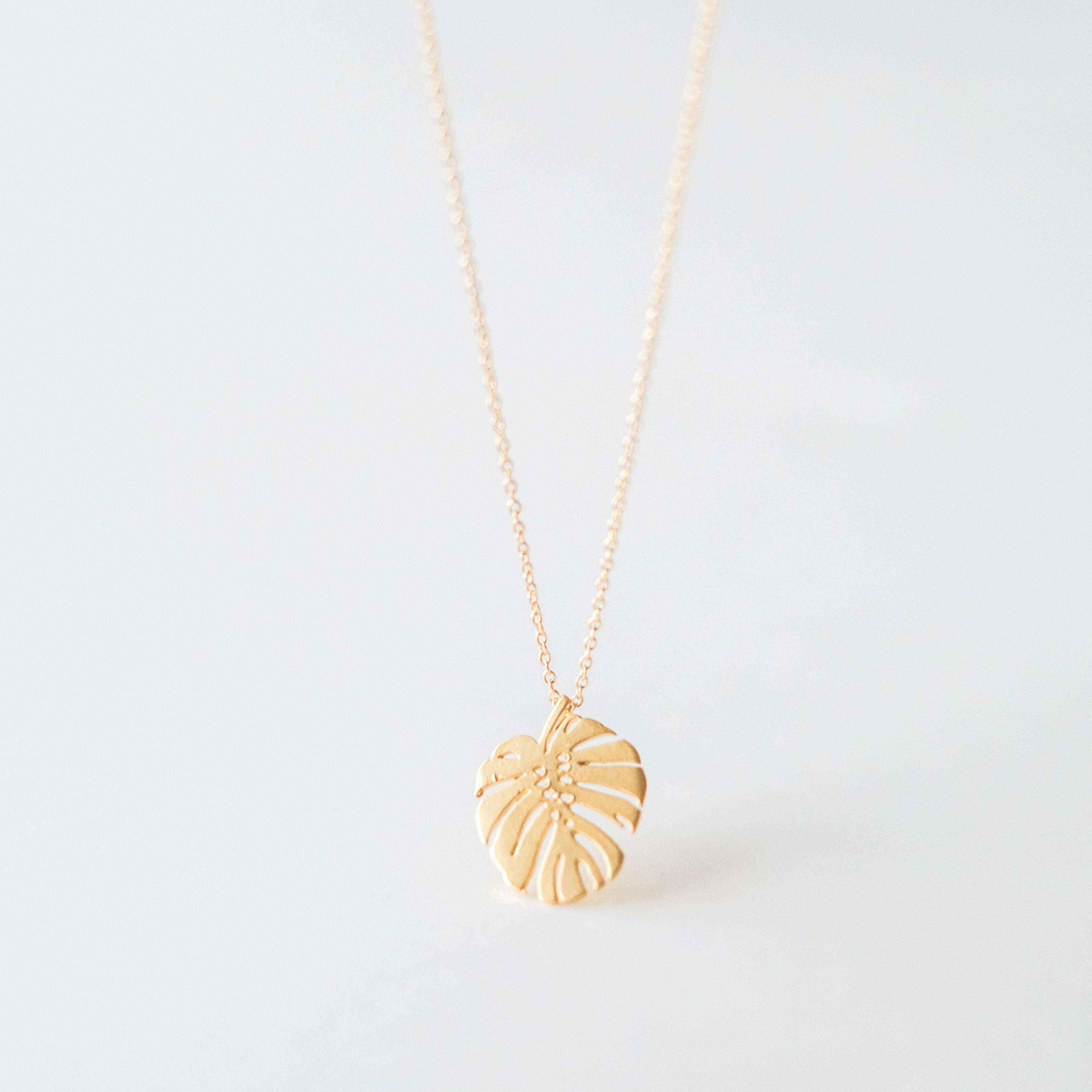 Gold Monstera Necklace – Joli Joli Jewellery