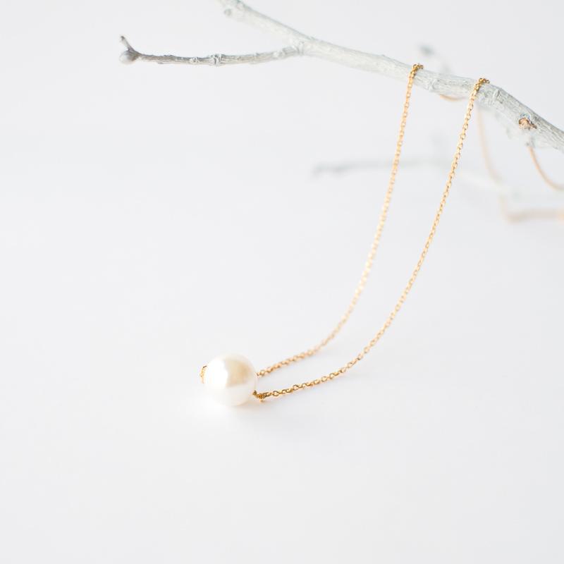 Single Pearl Necklace in Gold – Joli Joli Jewellery